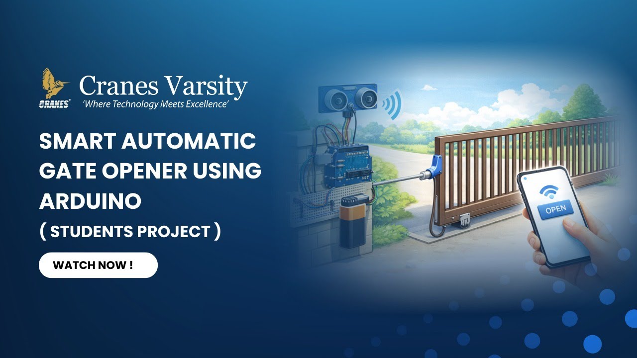 Smart Automatic Gate Opener using Arduino | Students Project | Cranes Varsity