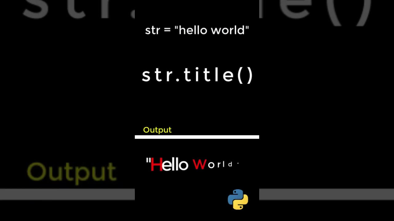 How Python title works