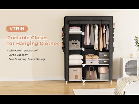 41.7 Inch Wide Portable Closets for Hanging Clothes