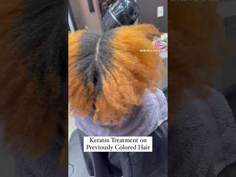 Keratin treatment on 4c hair! #4chair #gkkeratin #keratintreatment