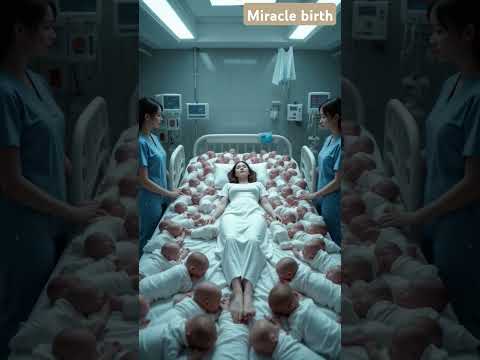 Surreal Hospital Dream | Woman Surrounded by Dozens of Newborns in Ethereal Scene
