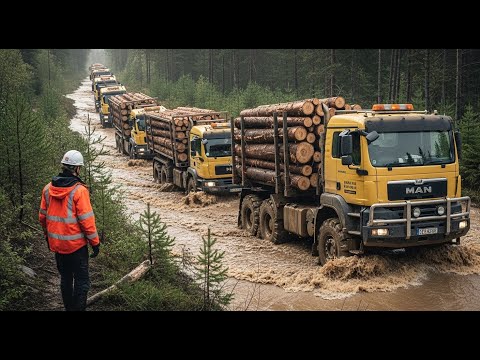 Monster Timber Load in Deep Mud | Massive Logging Truck vs Giant Tree Log!