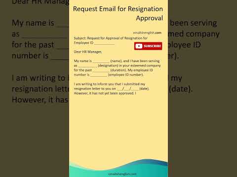 Request Email for Resignation Approval - Email Requesting Resignation Approval