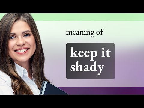 Understanding the Phrase "Keep It Shady" in English