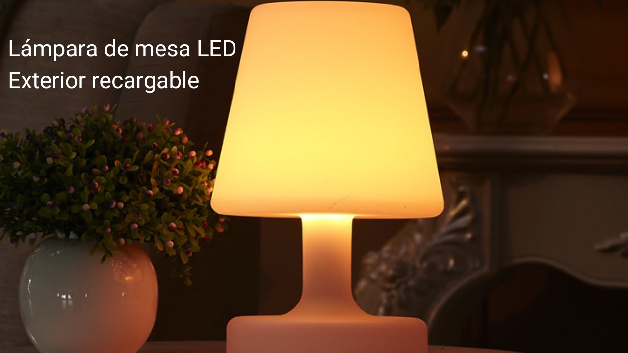 Lámpara de mesa LED exterior recargable, 3W, 16x25cm, IP65