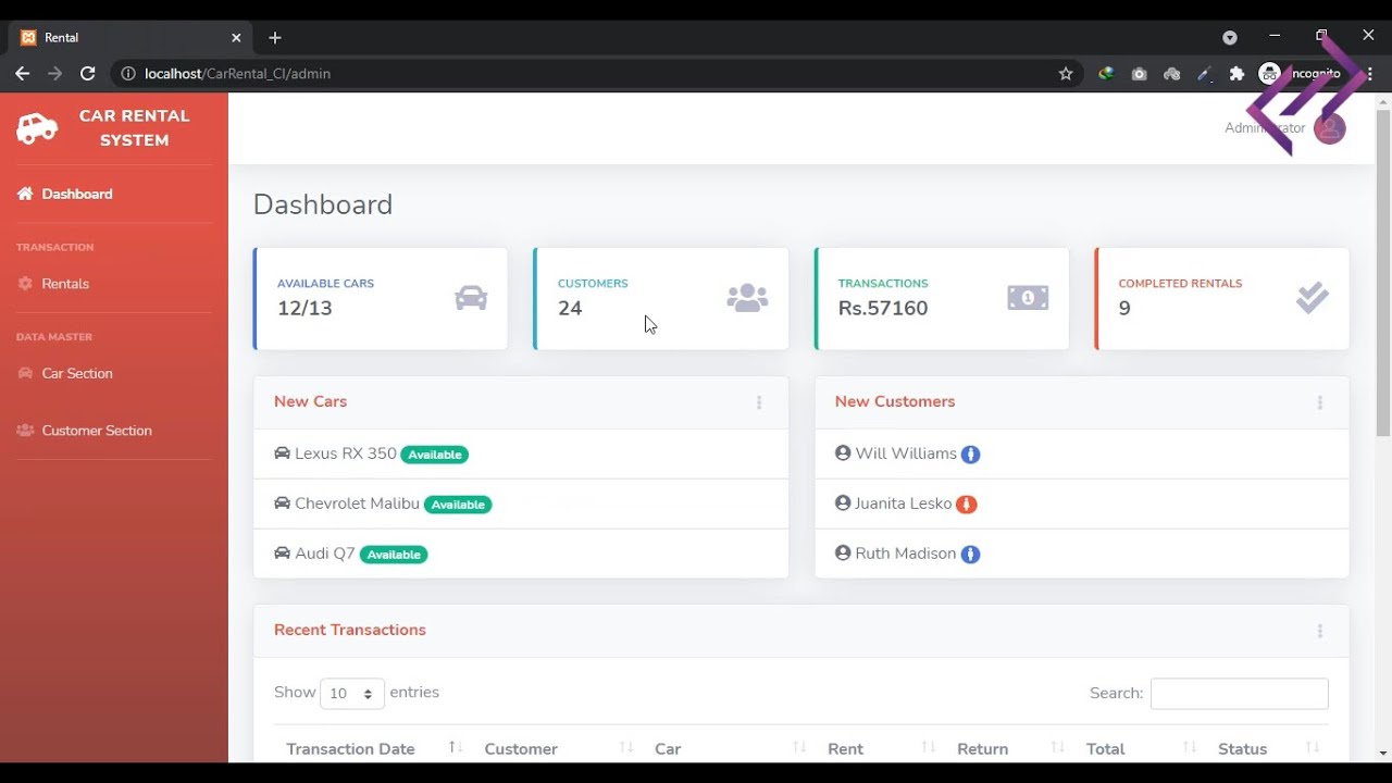 Car Rental System in PHP MySQL CodeIgniter with Source Code - CodeAstro