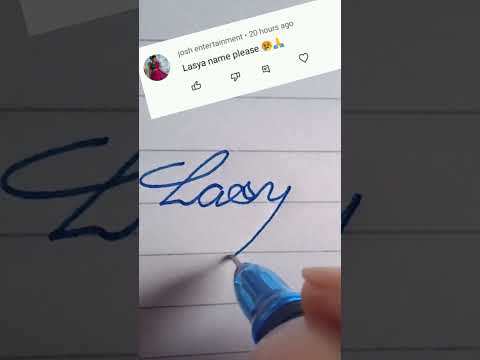 Lasya name write in cursive writing #cursive#writing#beautifulname#improve#writing#shortclip