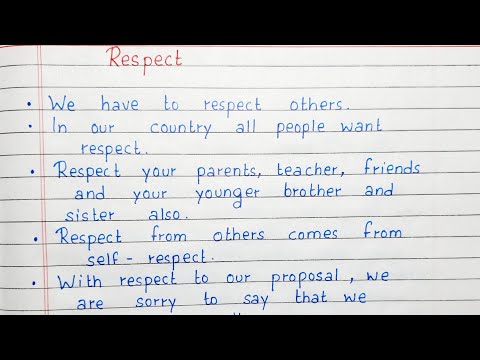 Write 10 lines on Respect | Short essay | English