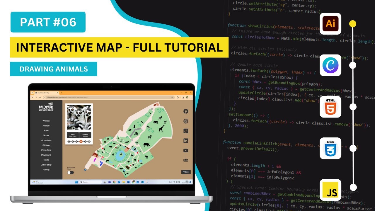PART 6 - INTERACTIVE MAP TUTORIAL 🔴 CONVERT ANIMAL IMAGES TO VECTOR USING IMAGE TRACE IN ILLUSTRATOR