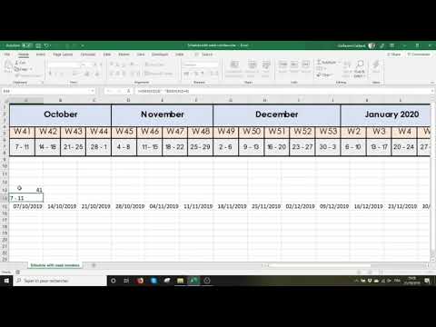 Excel - schedule with week numbers
