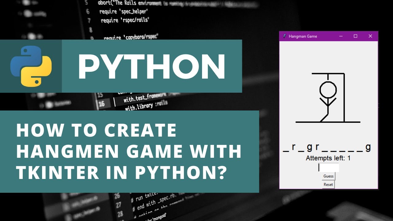 How to Code Hangman Game with tkinter in Python? |  Python Tutorial For Beginners | Game Tutorial