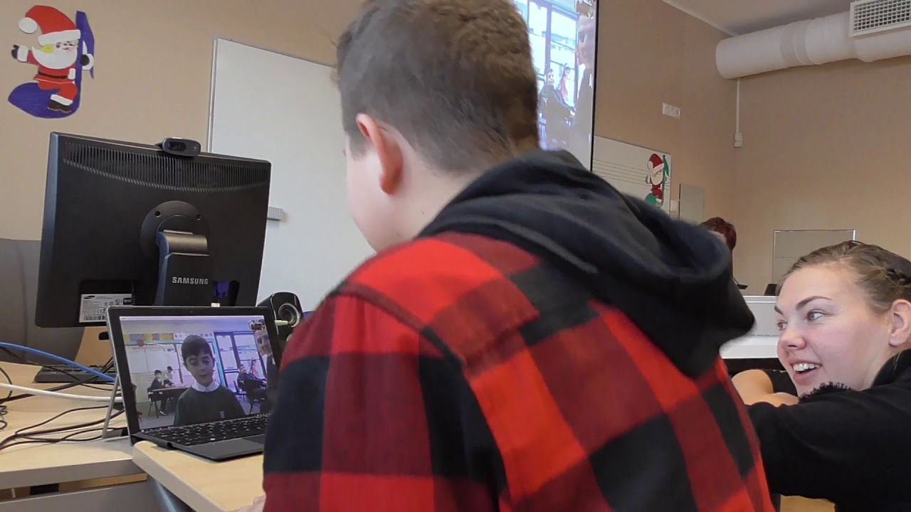 Skype video conference Uhtna Basic School and Widden Primary School