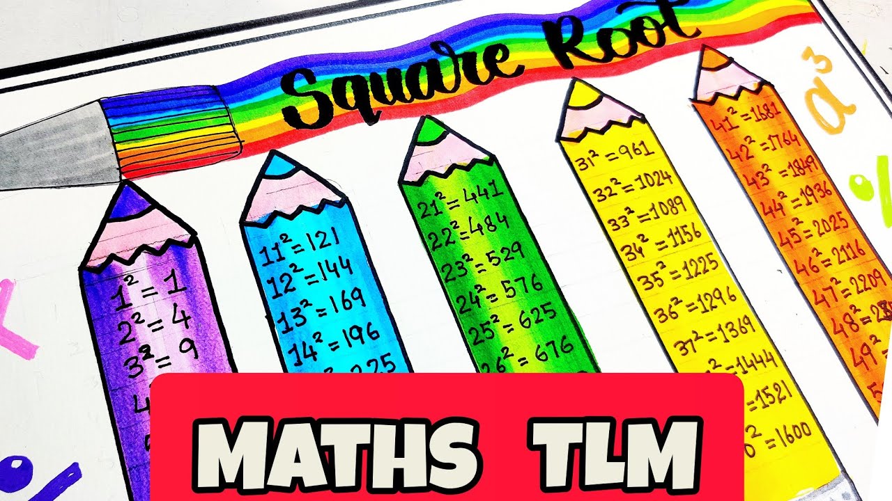 How to Make Square Chart Paper | Square Root 1 To 50 | Chart Paper Decoration Idea | Project TLM