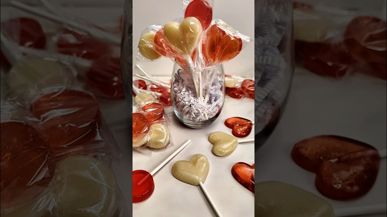DIY Heart-Shaped Lollipops for Valentine's Day ❤️ | Easy Homemade Candy Recipe #shortsvideo
