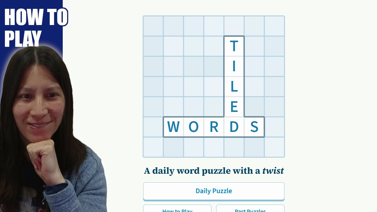 Tiled Words -  a daily crossword with a twist | Tutorial & Example