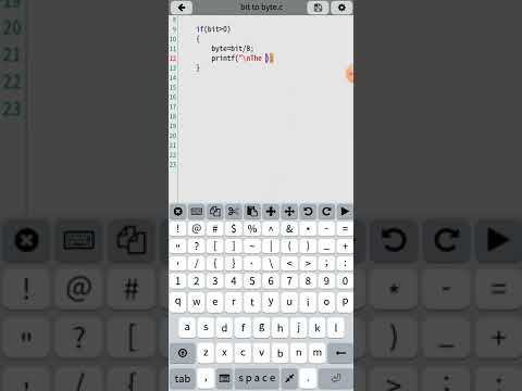 C Program to Convert Bits-To-Bytes C language tutorial for beginner #programmingshorts #shorts
