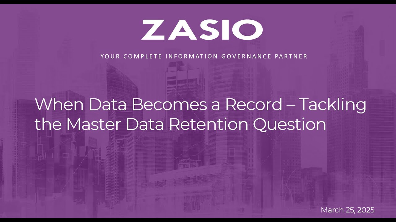 Webinar: When Data Becomes A Record Tackling Master Data Retention Question
