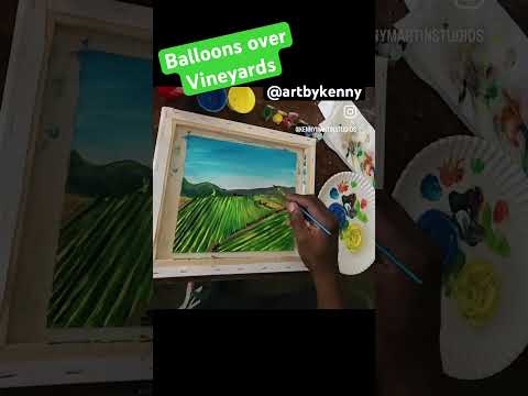 Balloons over Vineyards #hotairballoons #vineyards #paintnight #wine