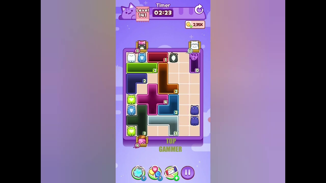 Drop the Cat! level 141 gameplay walkthrough solution