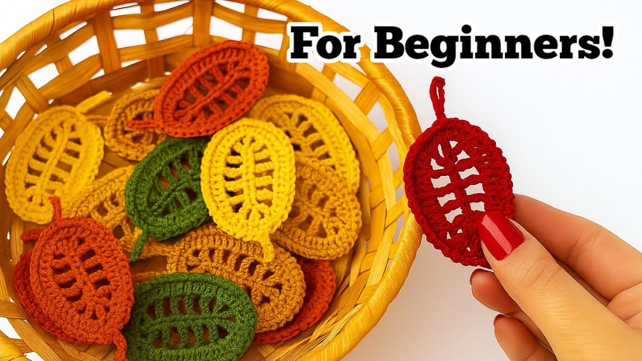 How to Crochet For Beginners😱!This Crochet Leaf is Going Viral