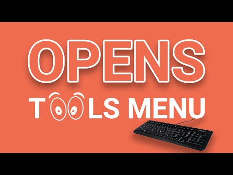 Open tools menu shortcut in windows operating system
