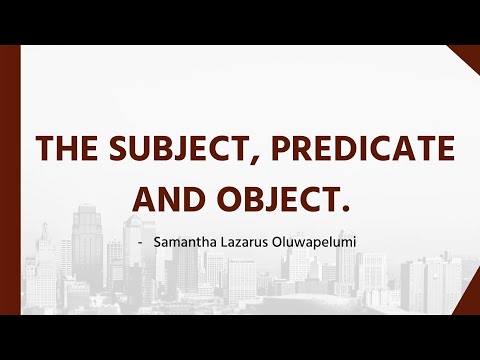 SUBJECT, PREDICATE AND OBJECT #learnenglish #english