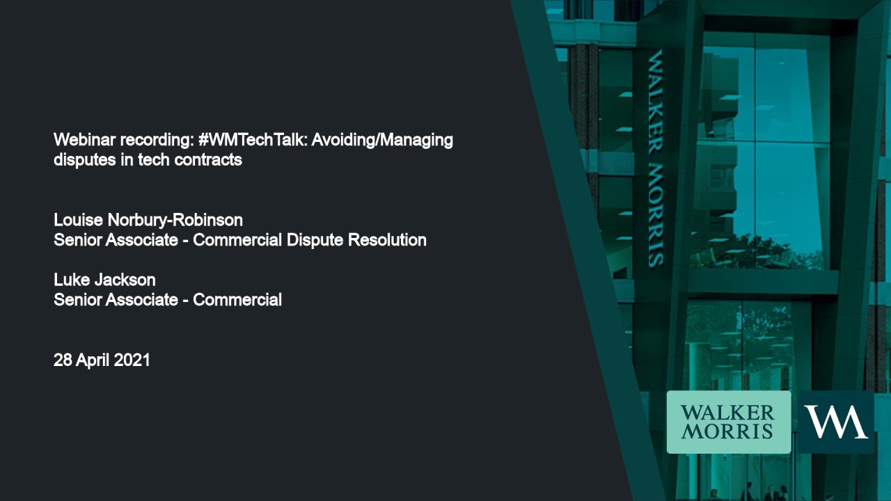 #WMTechTalk Avoiding/Managing disputes in tech contracts