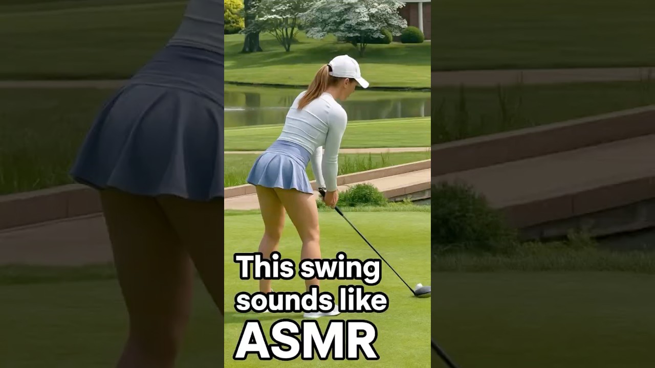 This swing sounds like ASMR 😴 #funny #shorts #reels #golf #girl #asmr