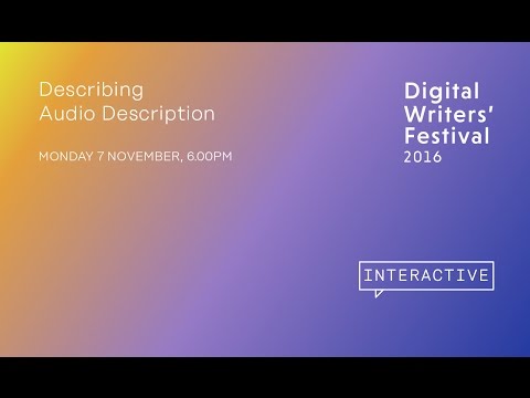 #dwf16: Describing Audio Description