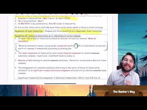 LODR || SEBI LODR | Listing Obligation Disclosure Requirements | CA Final Law Revision | May-23 Exam