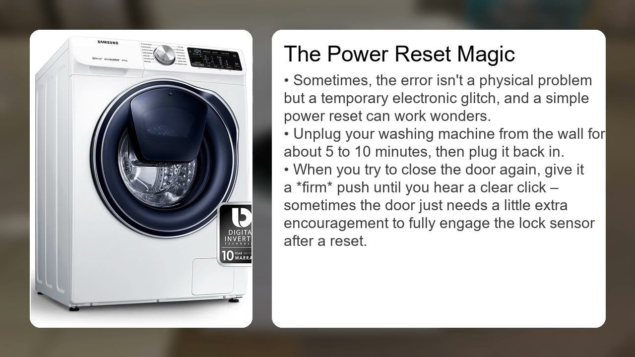 Samsung Washing Machine Error Code dC – Door Not Locking Fix