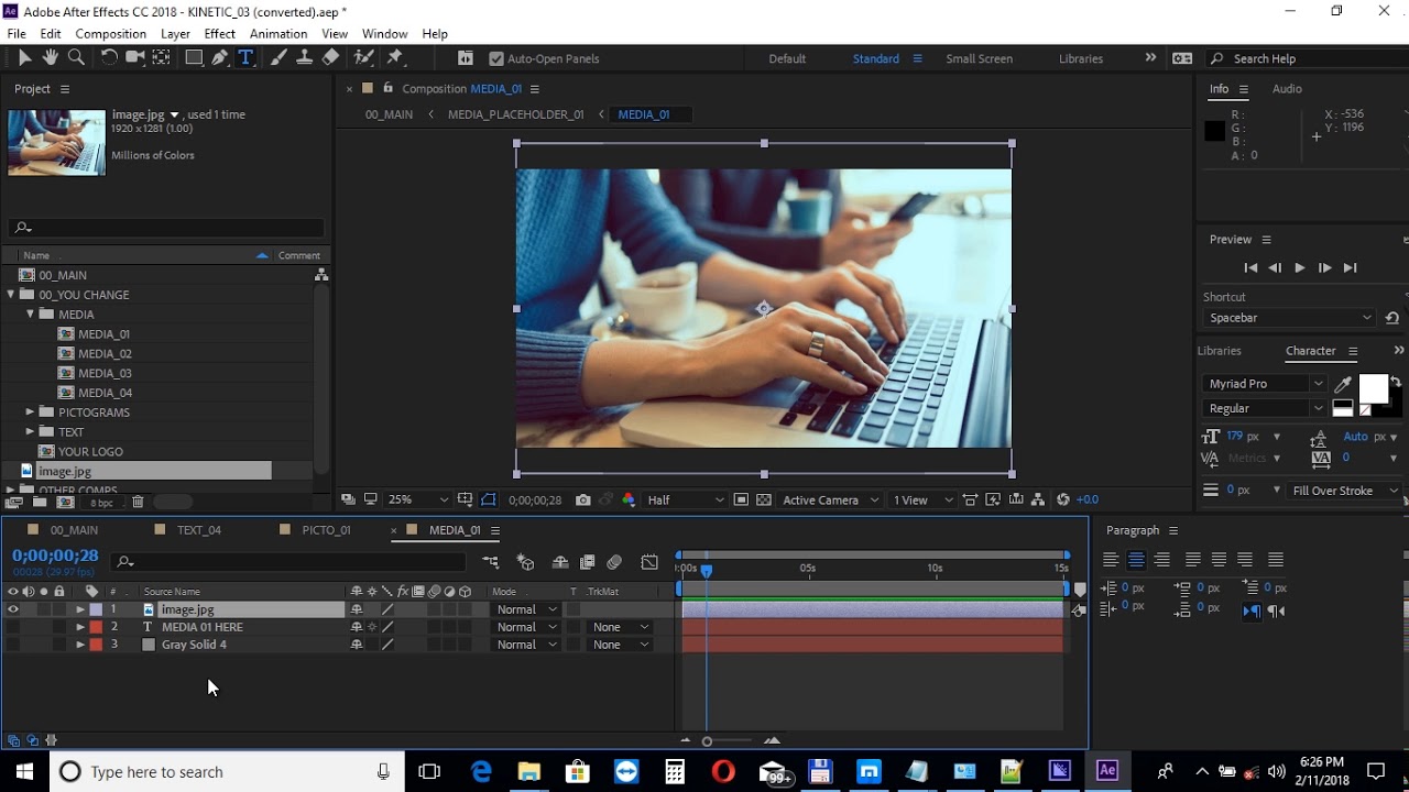 Kinetic 3 After Effects Template tutorial