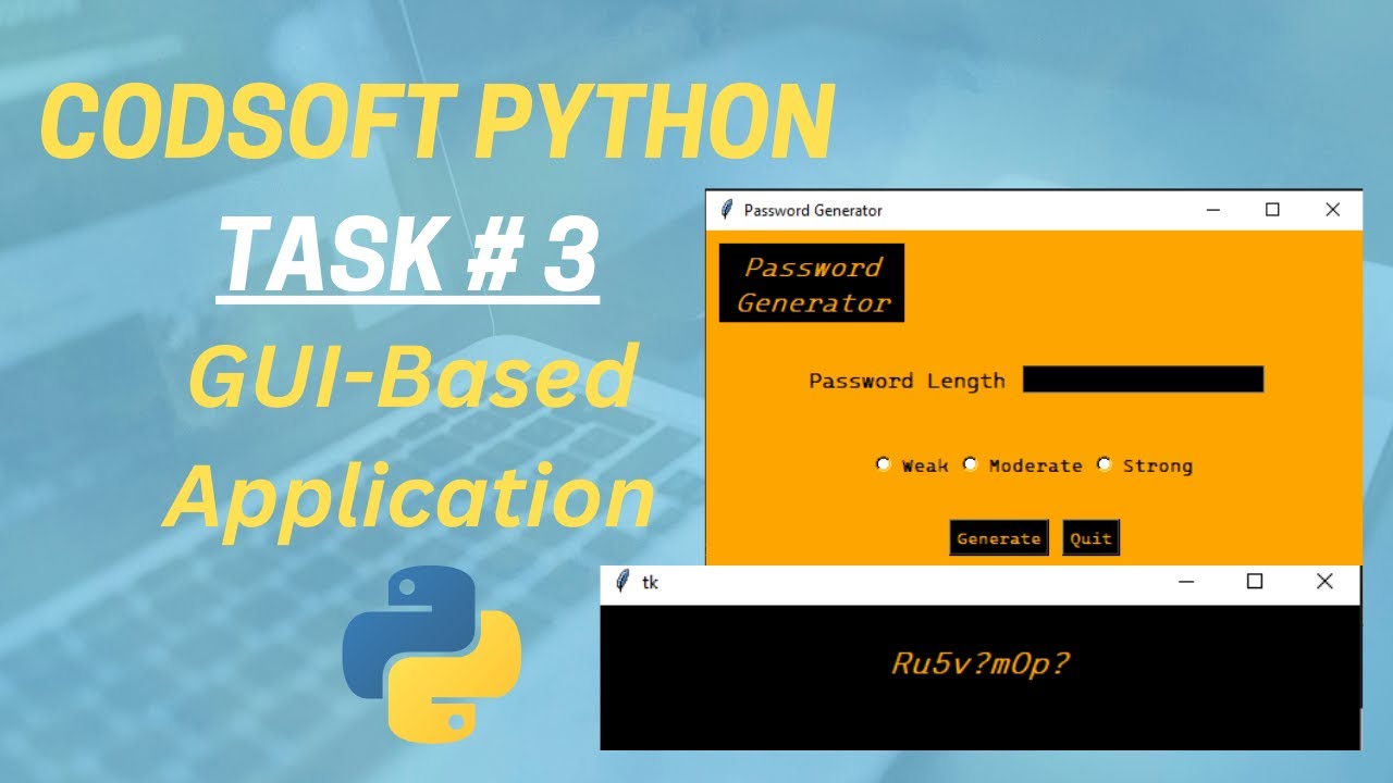 Codsoft python task 3 # Password Generator | GUI application | internship | ComputingDevotion