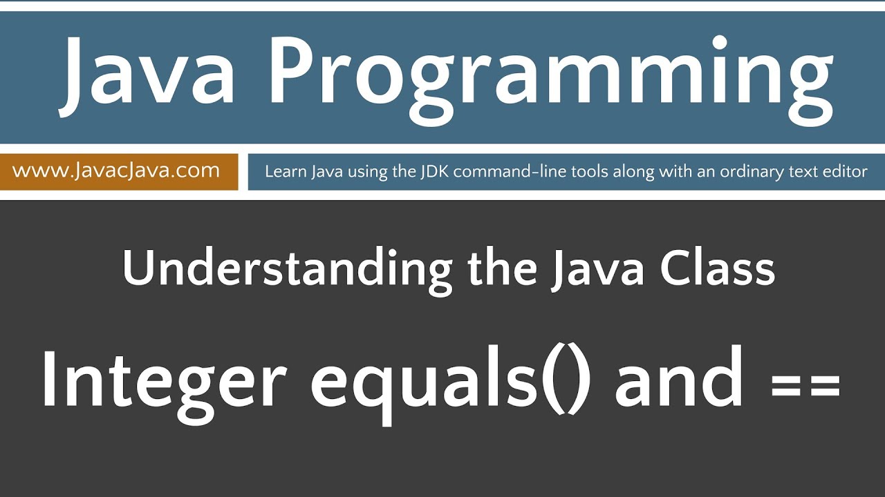 Learn Java Programming - Integer Class  equals(...)  == Tutorial