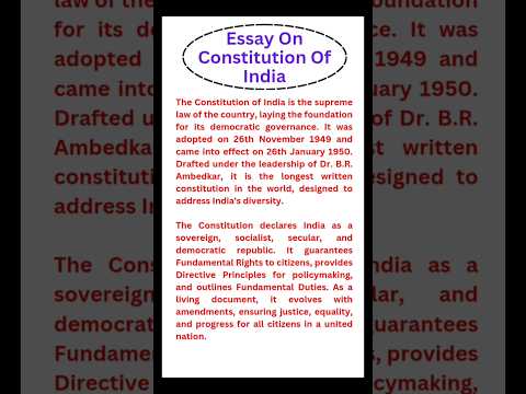 Essay On Constitution Of India | Constitution Of India Essay Writing In English #shorts #short