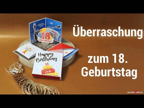 Geldgeschenk zum 18. Geburtstag | Überraschungsbox mit Name zum Geburtstag - Happy Birthday 18