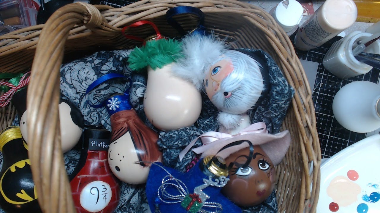 #time4art -- hand painted light bulb ornaments