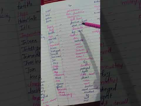 synonyms and antonyms #notebook #handwriting #music