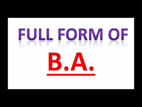 BA , full form of BA