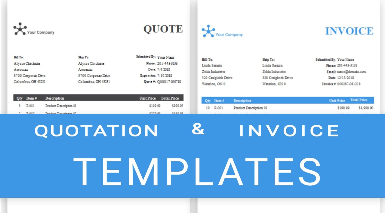 May 2020: Create a Quote and Invoice Template