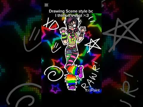 SCENE X3 ๐ซ๐ // Pose reference and Bg found on Pinterest #scene #scenequeen #scenegirl #art #artist