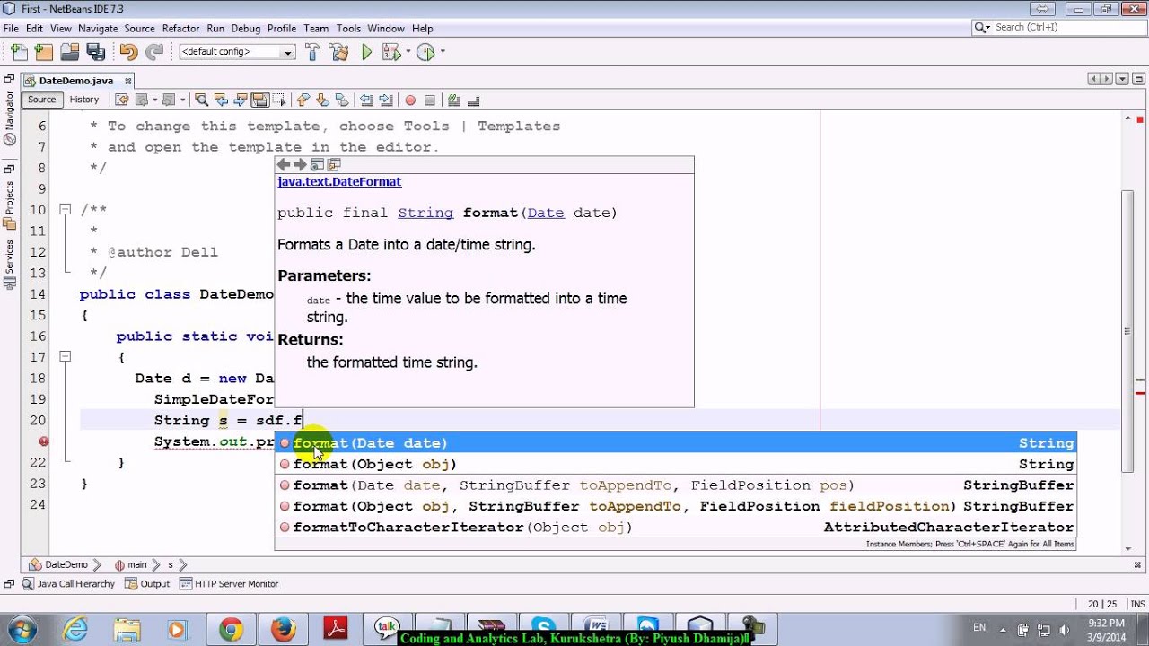 Date class in java, SimpleDateFormat class in java