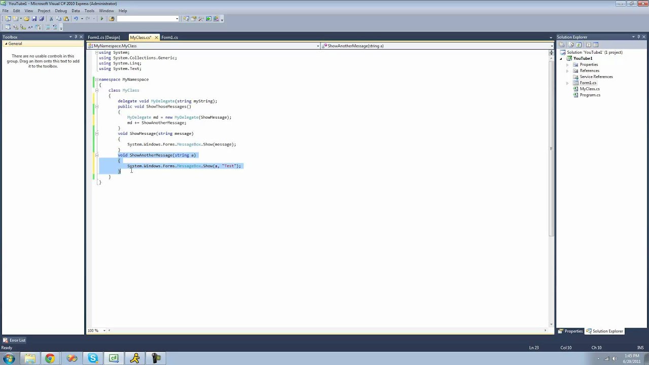 C# Beginners Tutorial - 31 - Delegates