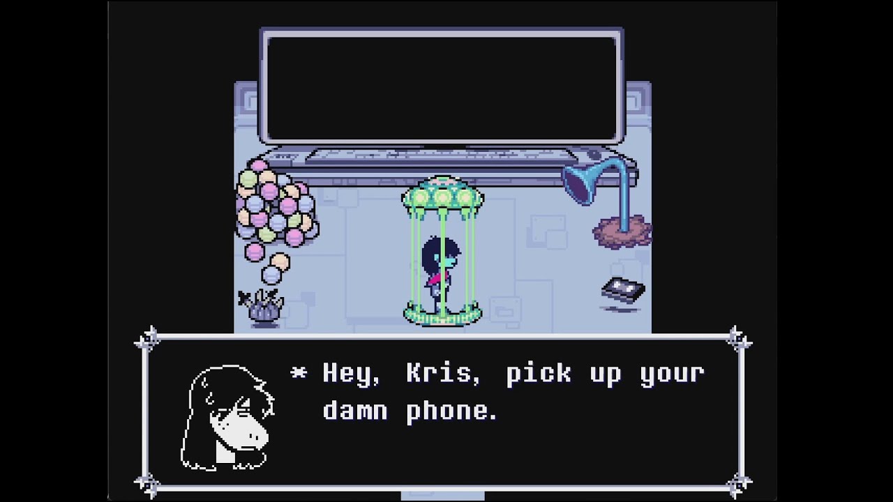 Deltarune- What happens when you use the cell phone instead of Lancer to free yourself