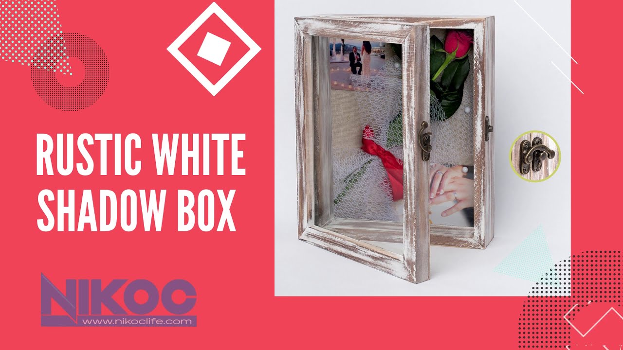 Rustic White Shadow Box 8x10 Inch