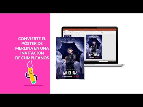 Convierte el poster de Merlina en una invitación de cumpleaños
