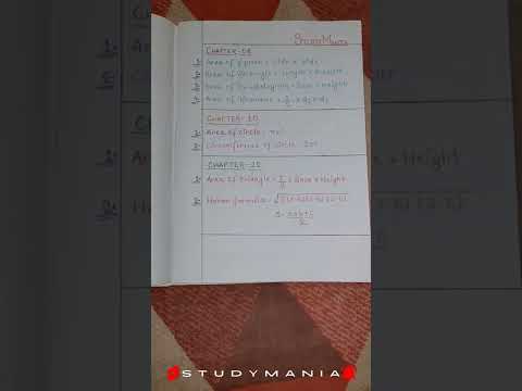 CLASS-9 ALL IMPORTANT MATH FORMULA'S OF WHOLE BOOK | STUDYMANIA | #shorts #class9 #maths #formula