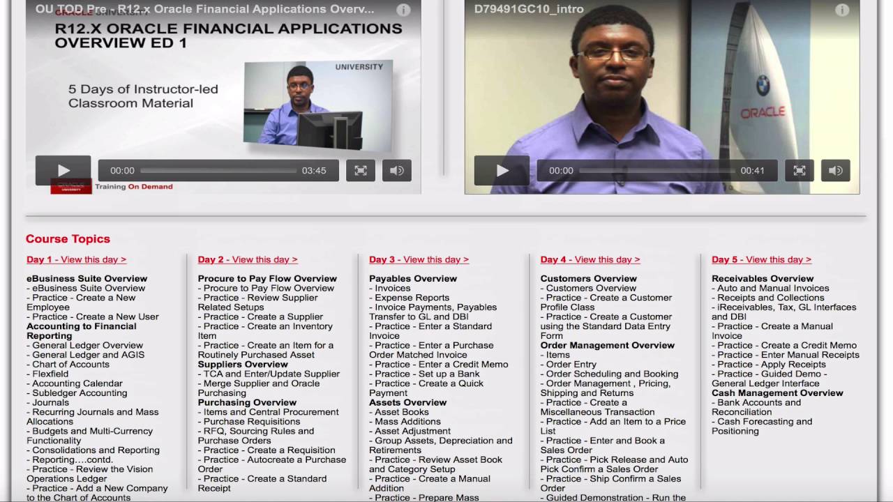 Oracle E-Business Suite Learning Subscription Demonstration