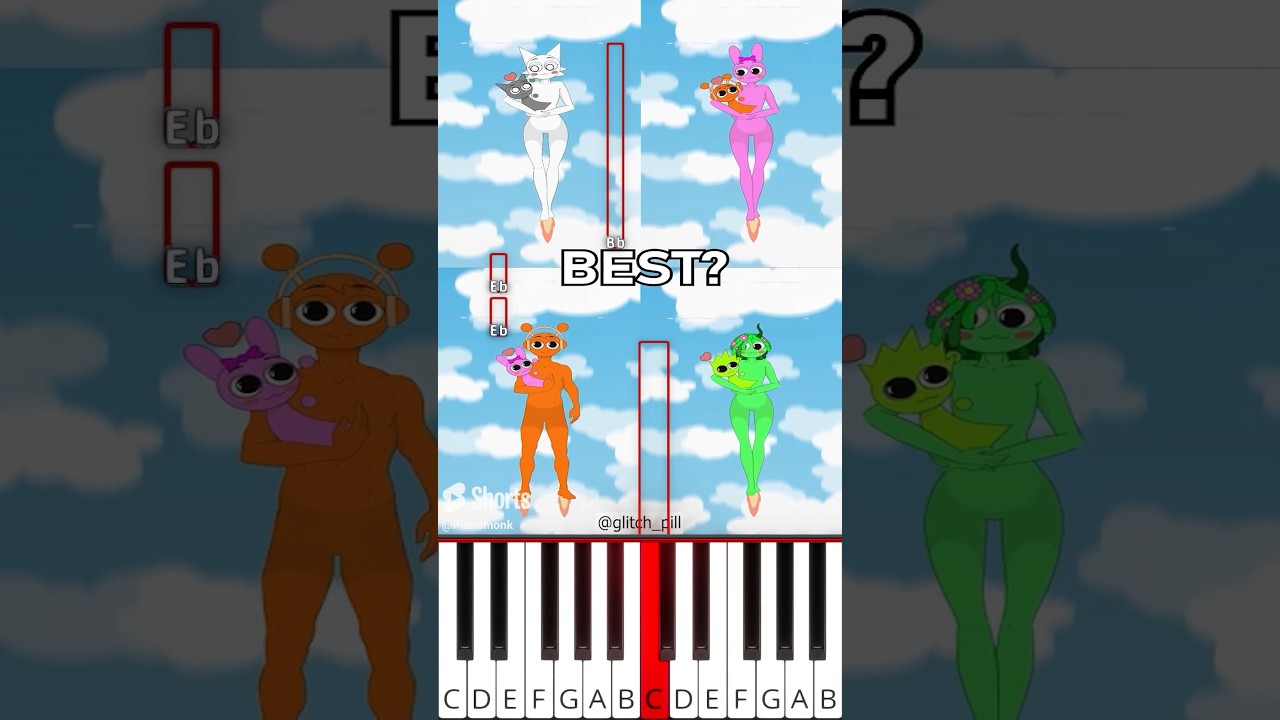 Sprunki - RUN RACE FullPack | Incredibox Sprunki Animation (@glitch_pill) - Octave Piano Tutorial