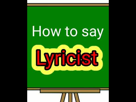 How to say Lyricist | Meaning and pronunciation of Lyricist #english #shorts
